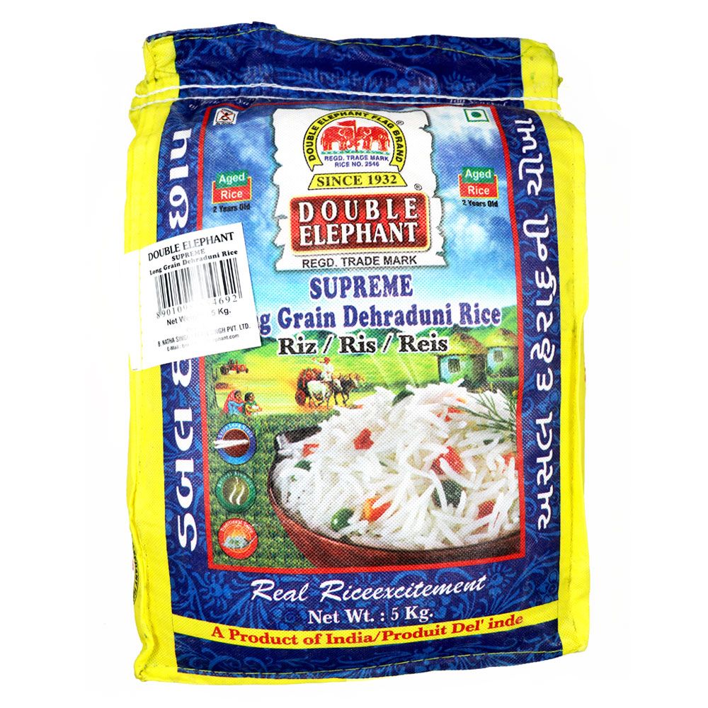 Double Elephant Dehraduni Rice 5kg I Buy Online - Asian Dukan