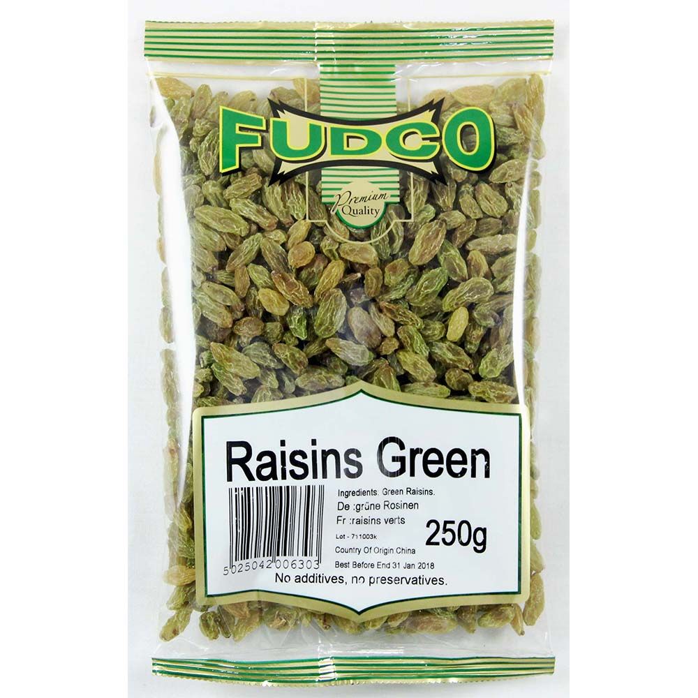Fudco Green Raisins 100g, 250g & 700g Packs - Asian Dukan