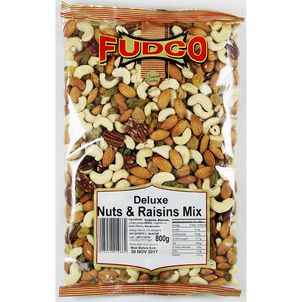 Fudco Deluxe Nuts & Raisins Mix 250g & 700g Packs - Asian Dukan