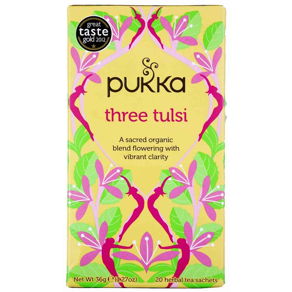 Pukka Three Tulsi 20 Herbal Tea Sachets - Asian Dukan