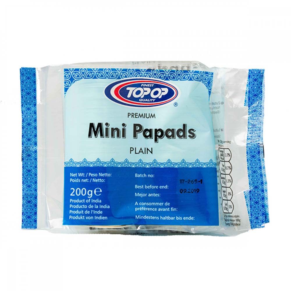 Top Op Mini Plain Papads 200g - Asian Dukan
